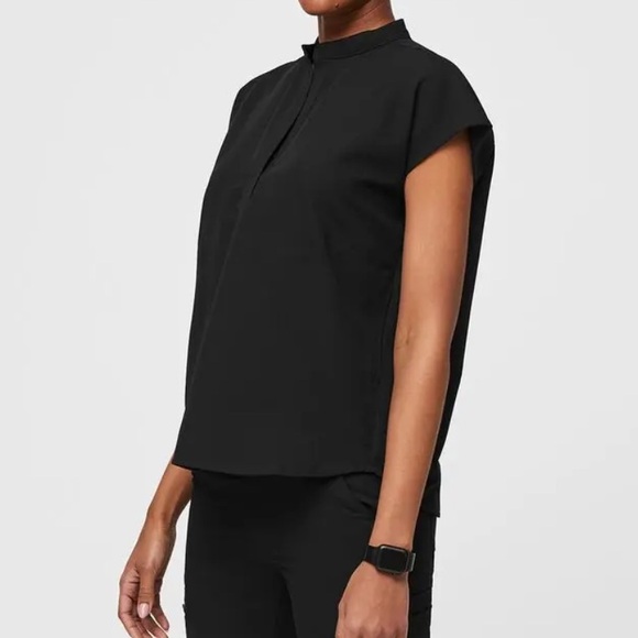 Figs | Tops | Rafaela Oversized Scrub Top Black Xs | Poshmark